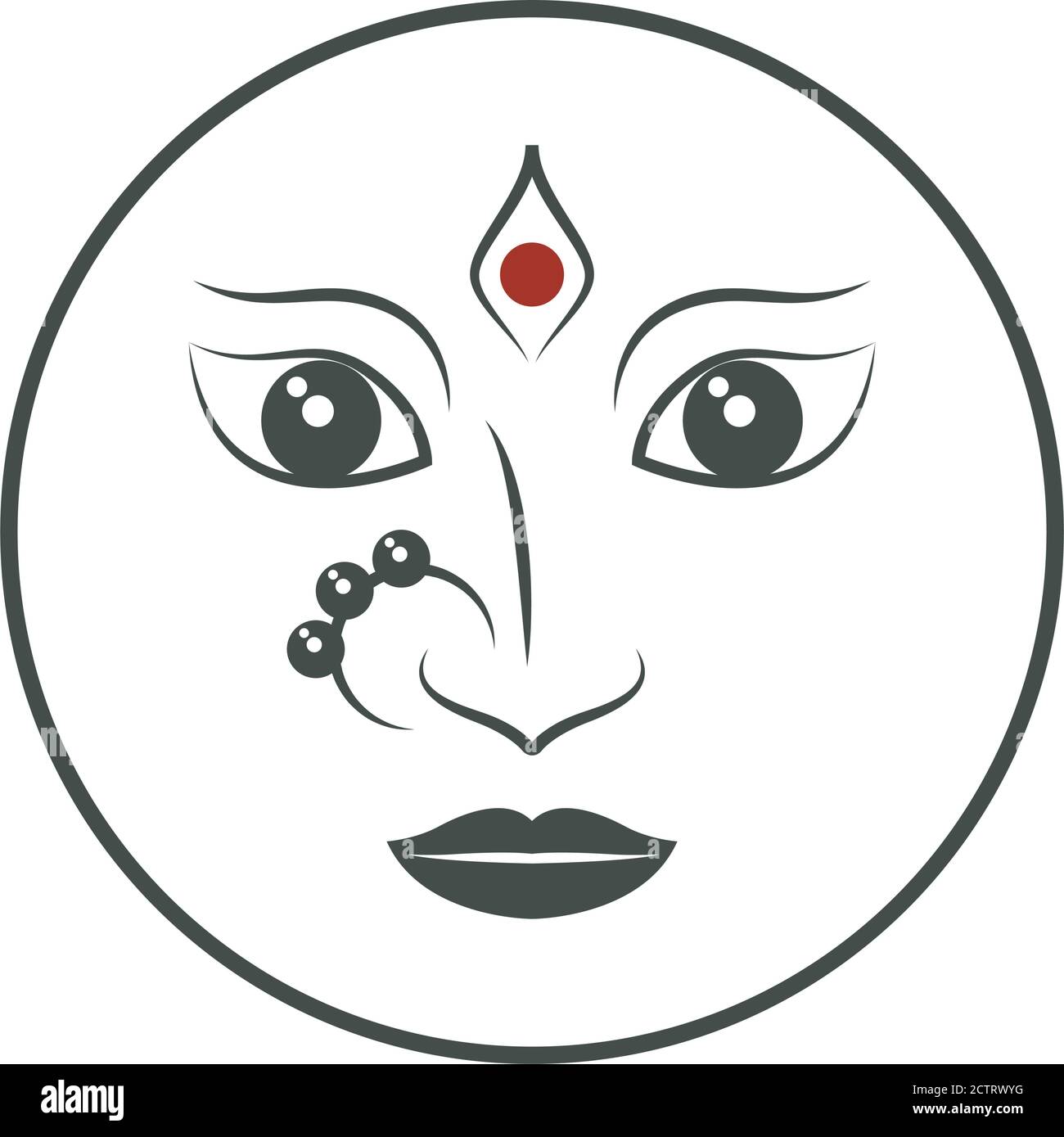 Kali Goddess Face Drawing