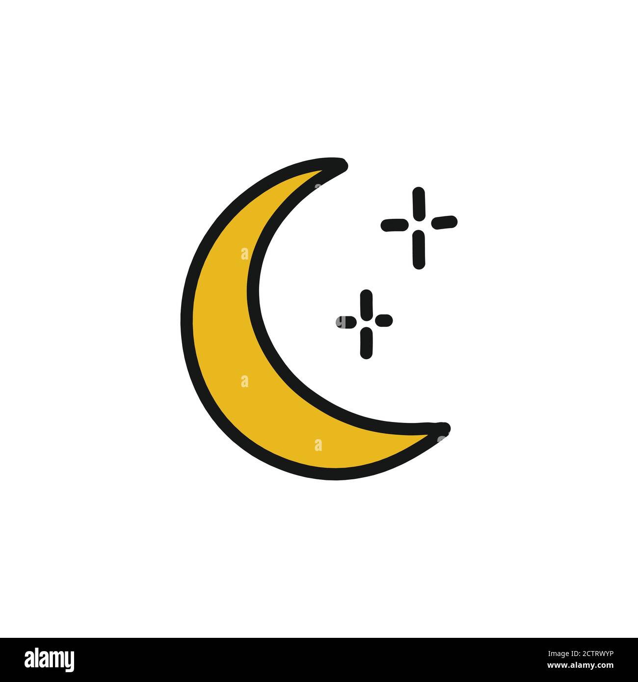 moon doodle icon, vector illustration Stock Vector Image & Art - Alamy