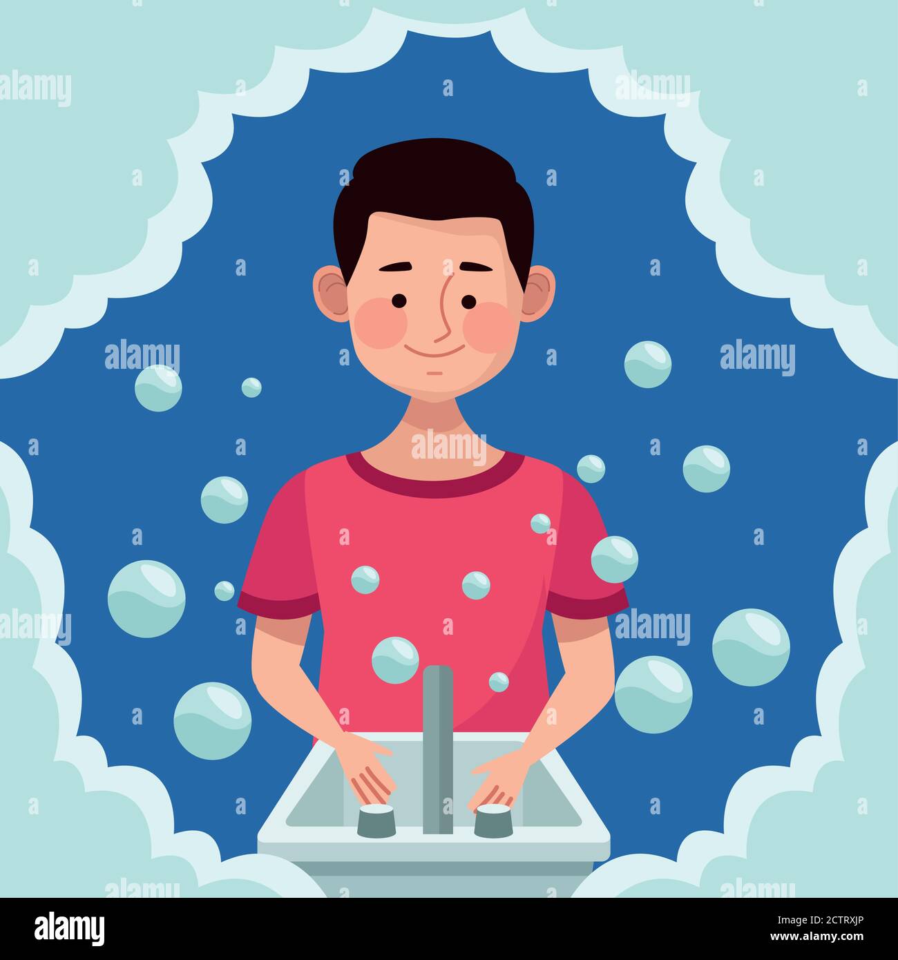 Man washing hands Stock Vector Images - Alamy