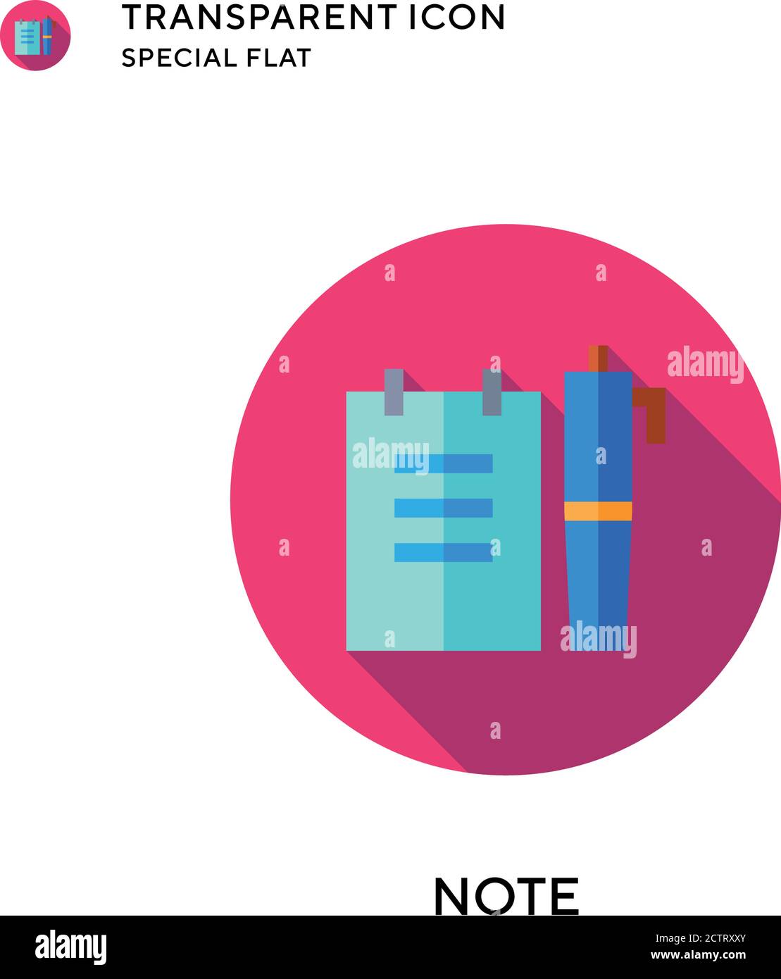 Note vector icon. Flat style illustration. EPS 10 vector Stock Vector ...