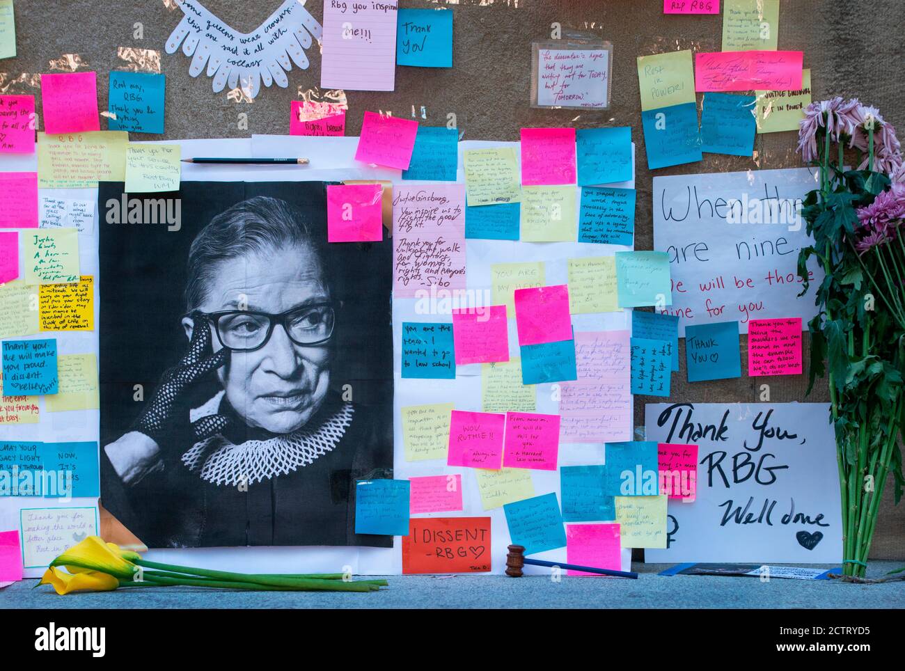 Memorial to Supreme Court Justice Ruth Bader Ginsburg (1933-2020) on ...