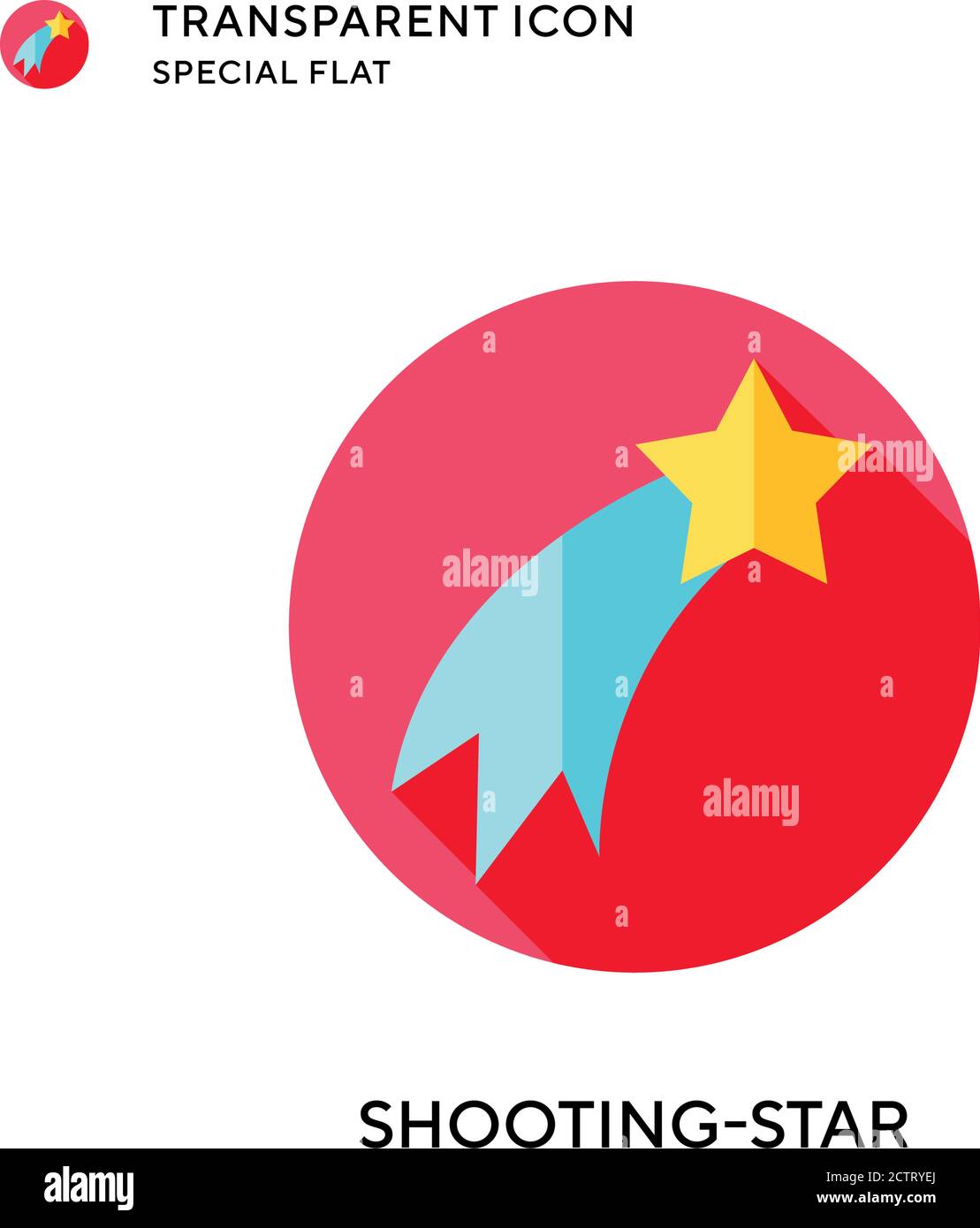 Shooting-star vector icon. Flat style illustration. EPS 10 vector Stock ...