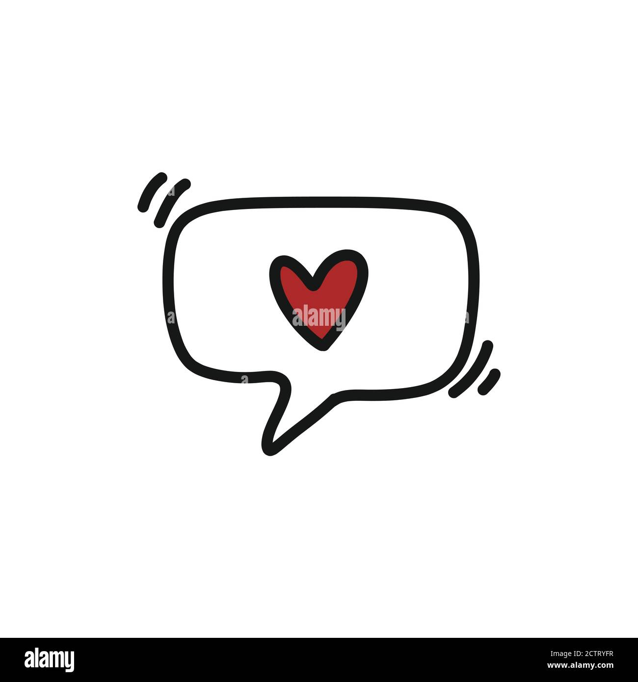 love message doodle icon, vector illustration Stock Vector Image & Art ...