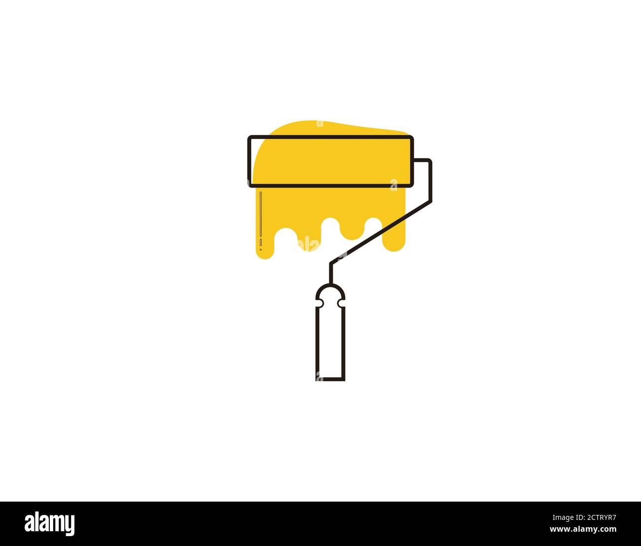 paint roller Icon on white background in vector illustration Stock ...