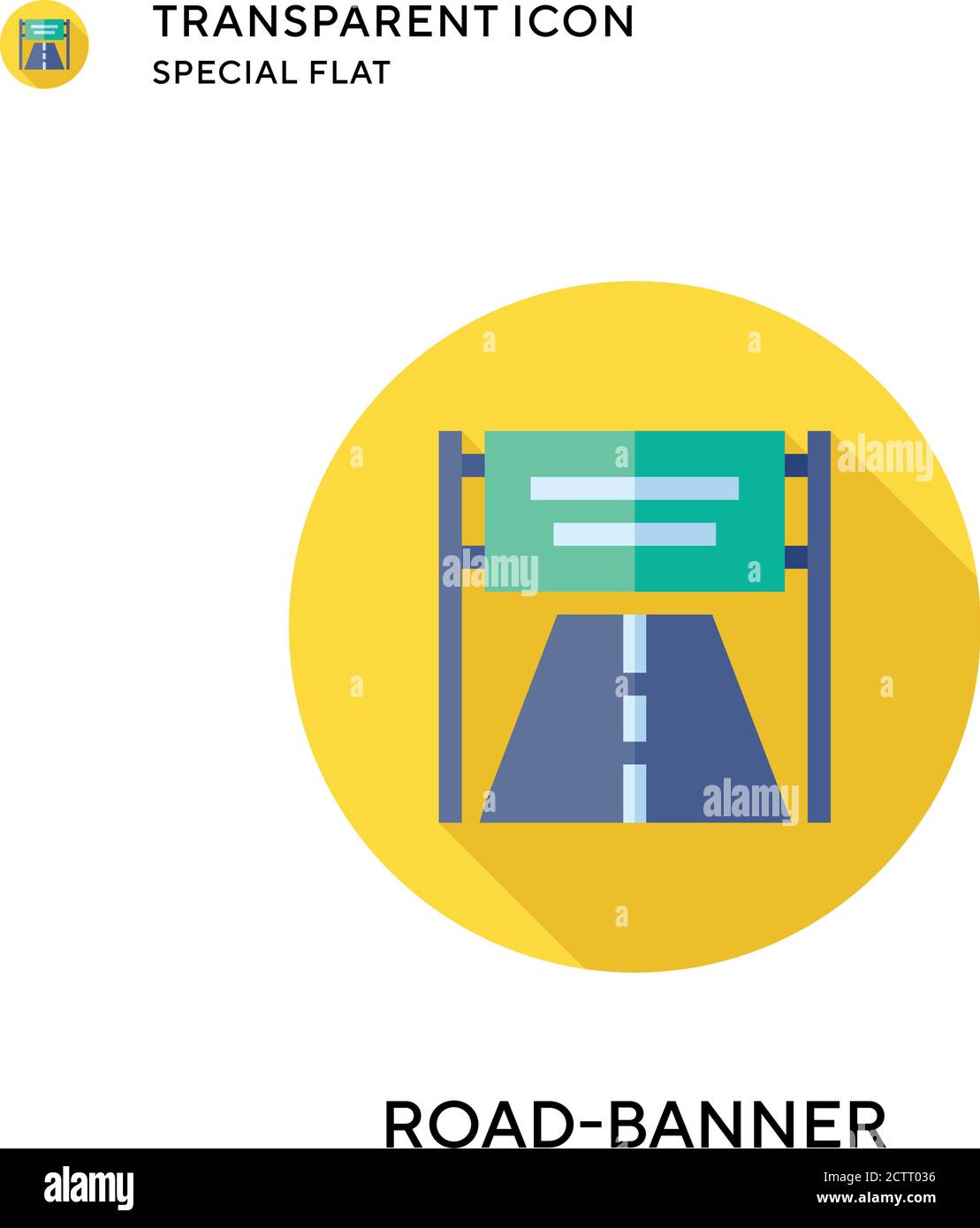 Road-banner vector icon. Flat style illustration. EPS 10 vector Stock ...
