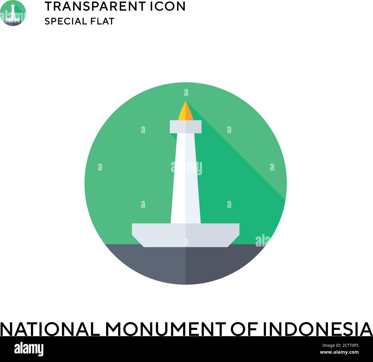 National monument of indonesia vector icon. Flat style illustration ...