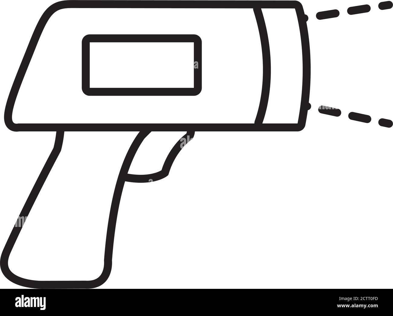 infrared thermometer icon over white background, line style, vector ...