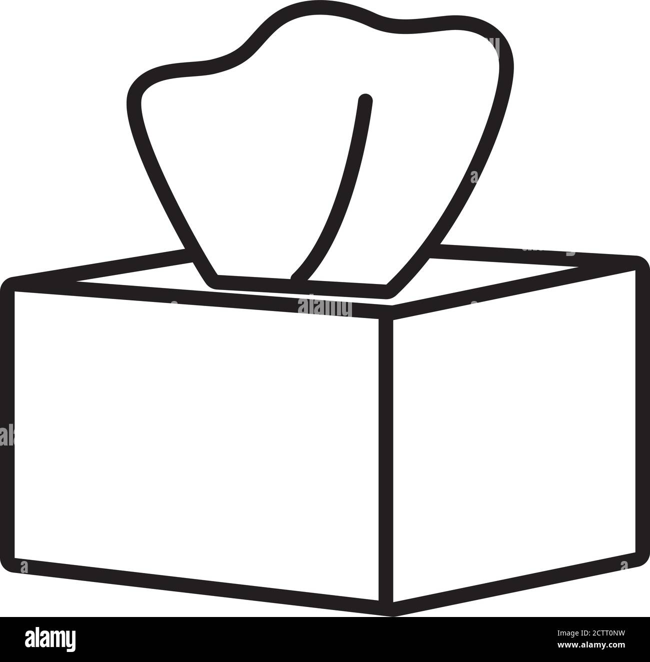 tissue box icon over white background, line style, vector illustration ...