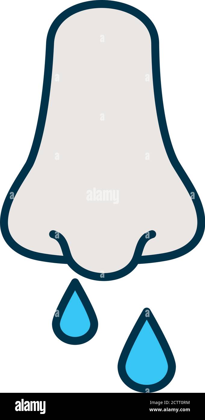 stuffy nose icon over white background, line and fill style, vector ...