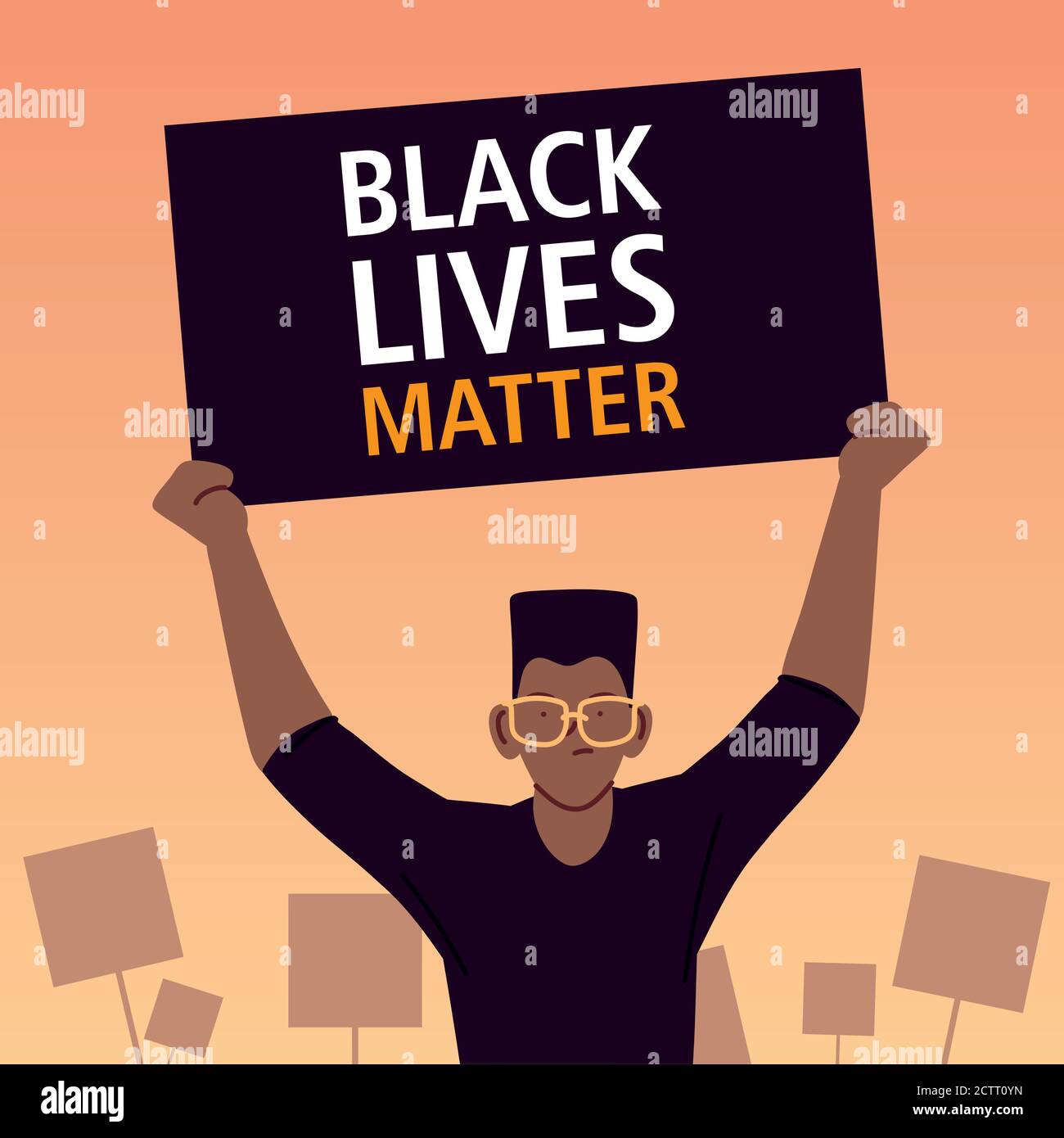 Black lives matter banner with man cartoon design of Protest justice ...