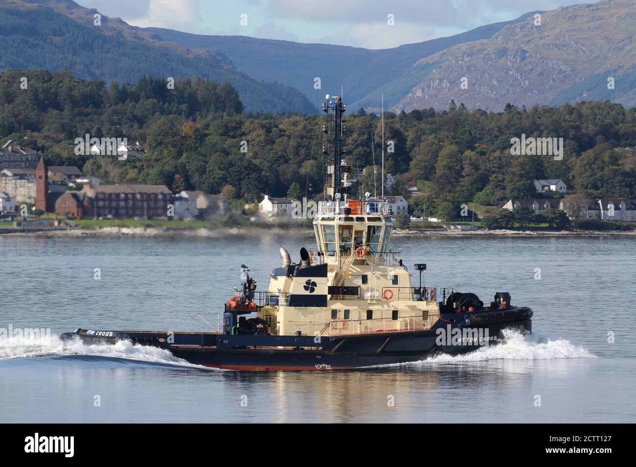 Ayton Cross, a tugboat operated by Svitzer on the Firth of Clyde ...