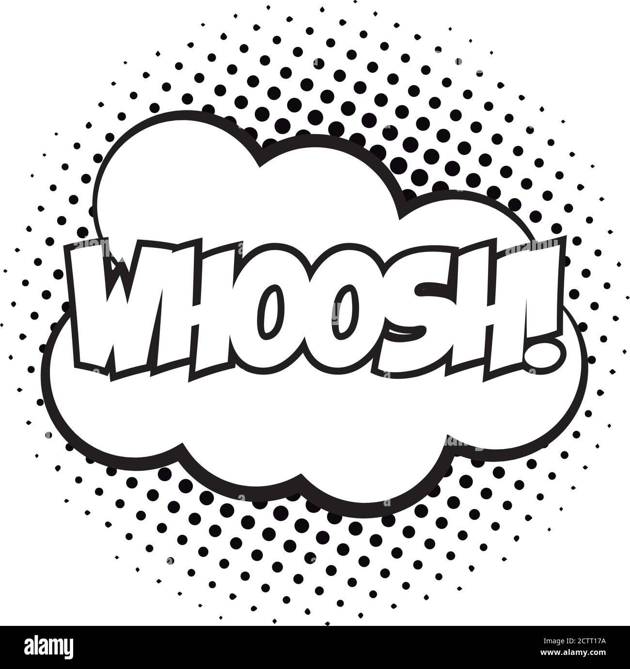expression cloud with whoosh word pop art line style vector ...