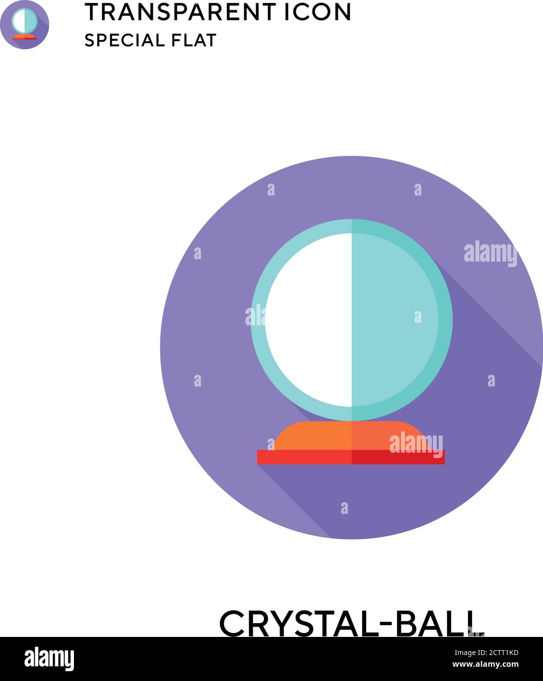 Crystal-ball vector icon. Flat style illustration. EPS 10 vector Stock ...