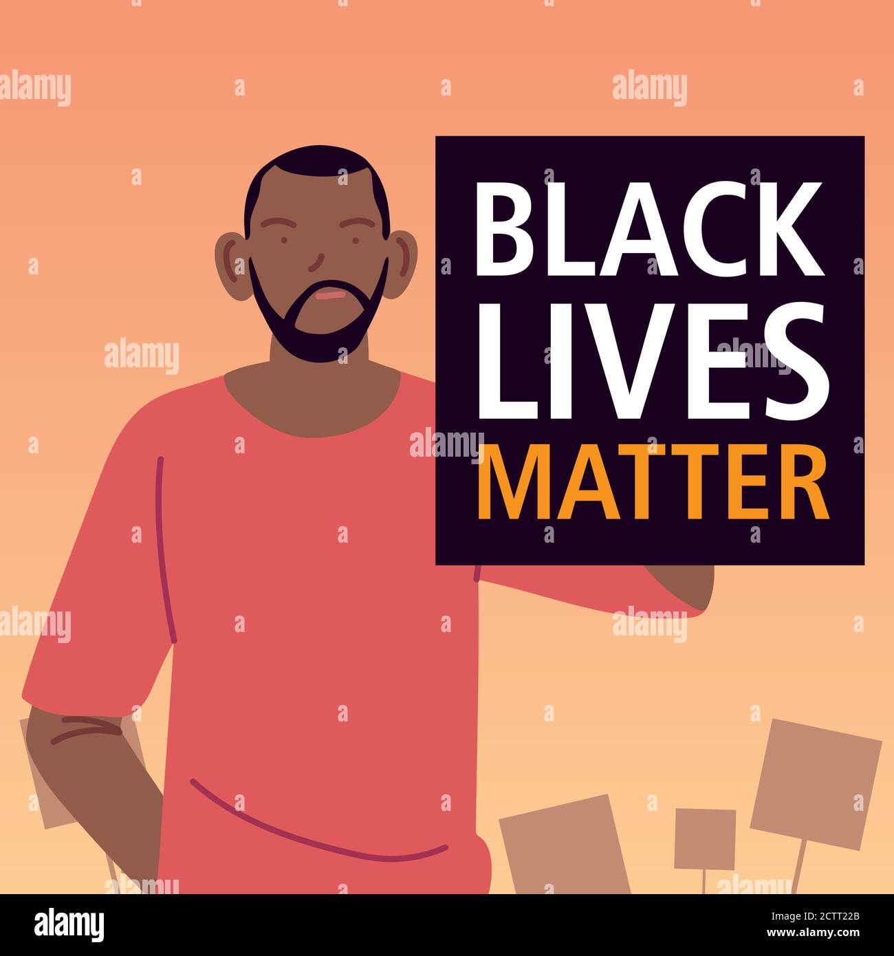 Black lives matter banner with man cartoon design of Protest justice ...