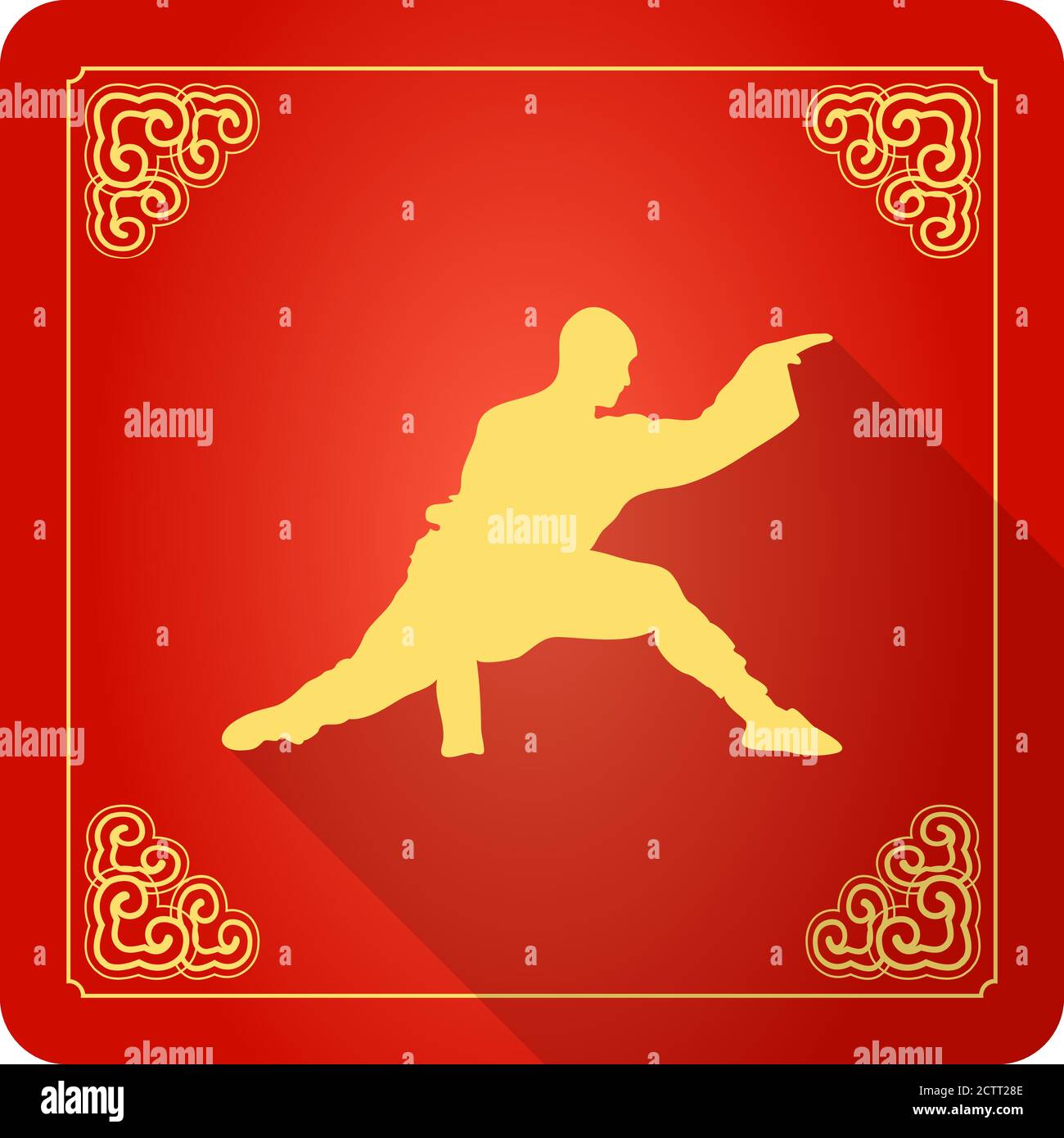 Traditional Chinese Kung Fu Master Icon, Flat Design Stock Vector Image ...