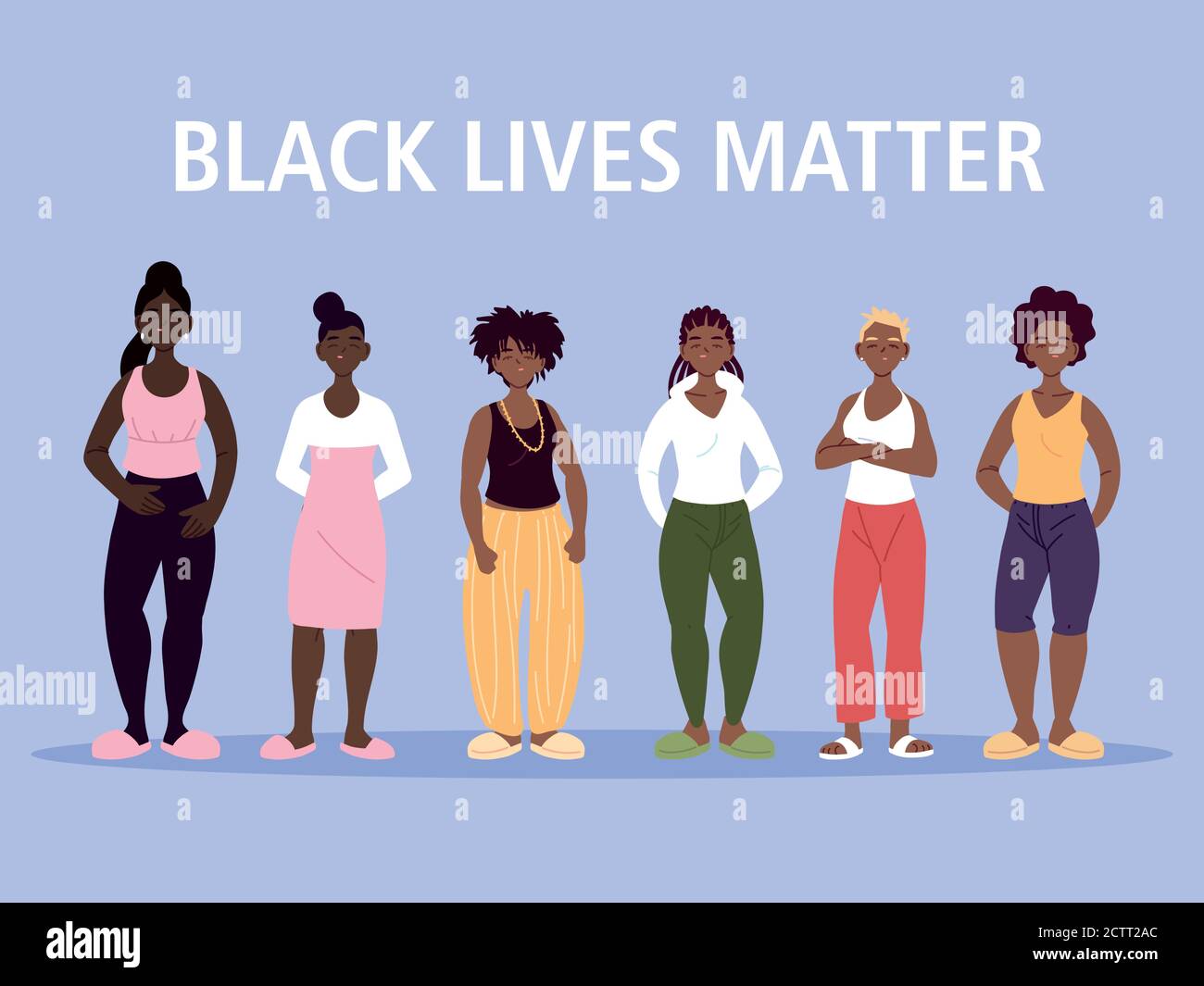 Black lives matter with women cartoons design of Protest justice and ...