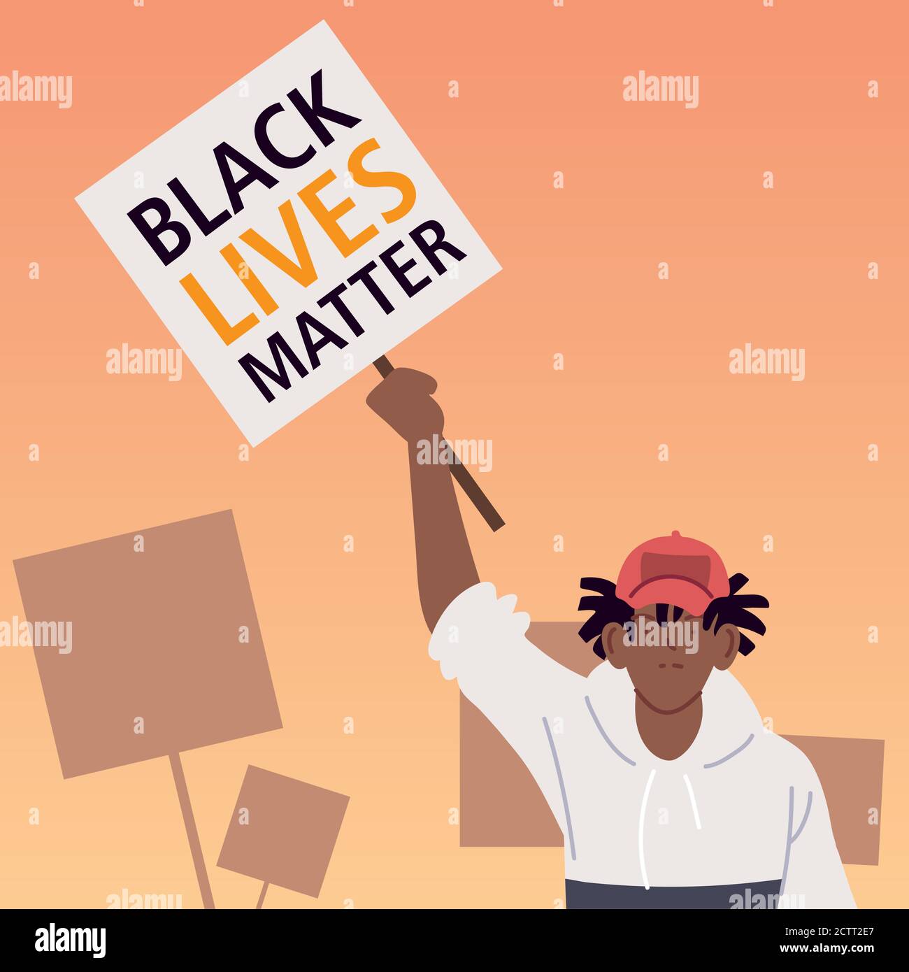 Black lives matter banner with man cartoon design of Protest justice ...