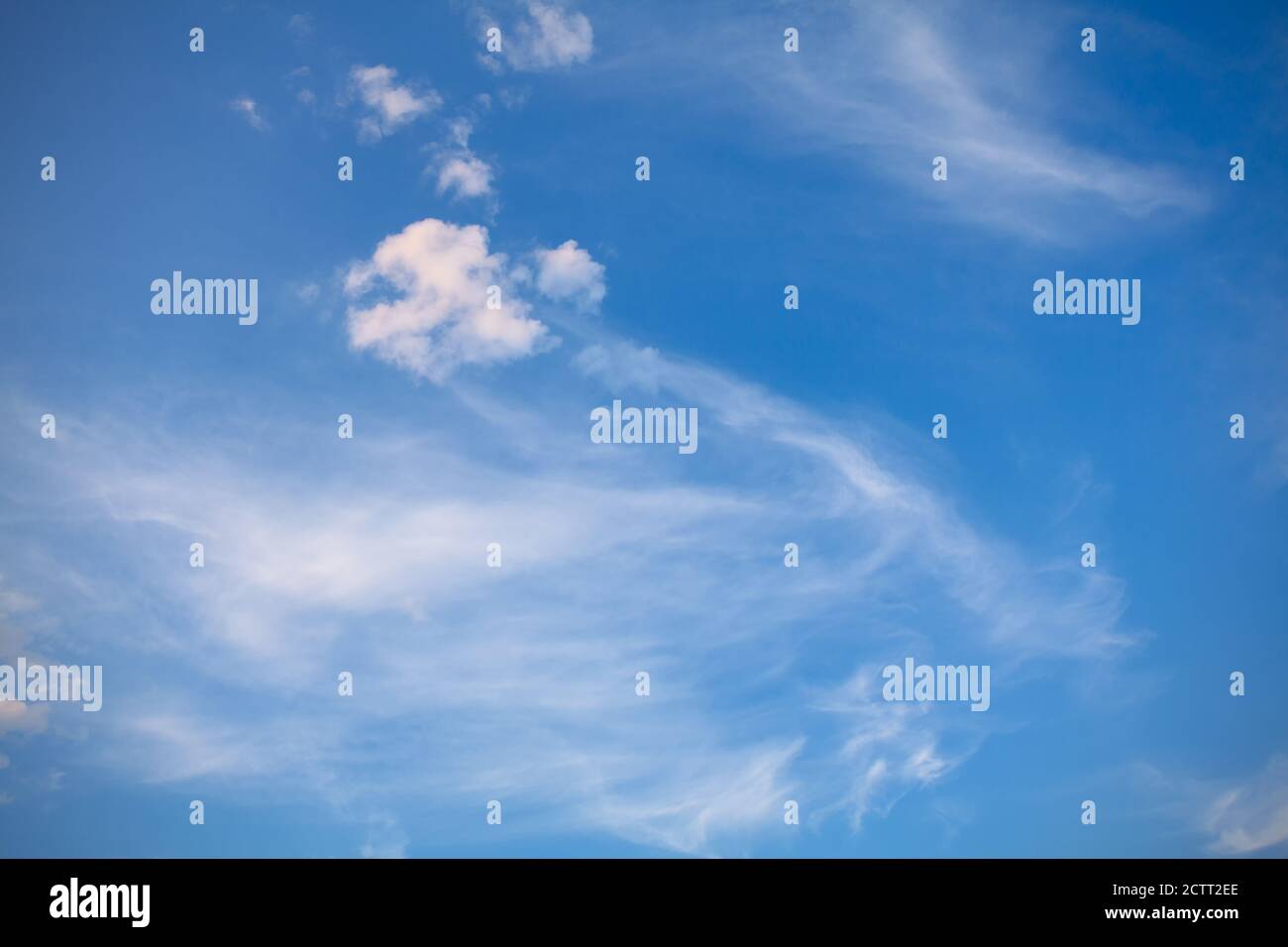 cirrus clouds overhead in the summer weather Stock Photo - Alamy