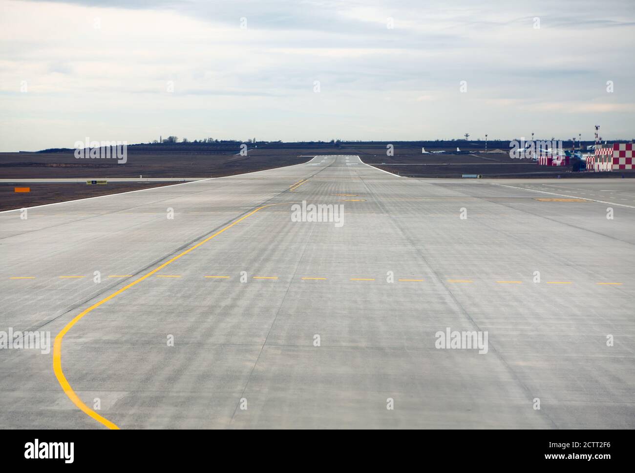 airstrip for the flight to International area Stock Photo - Alamy