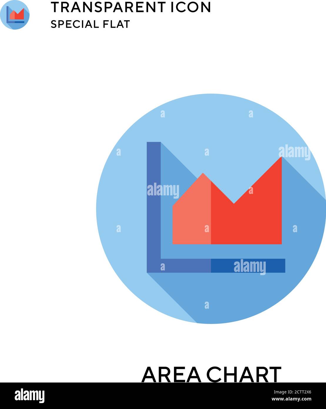 Area chart vector icon. Flat style illustration. EPS 10 vector Stock ...