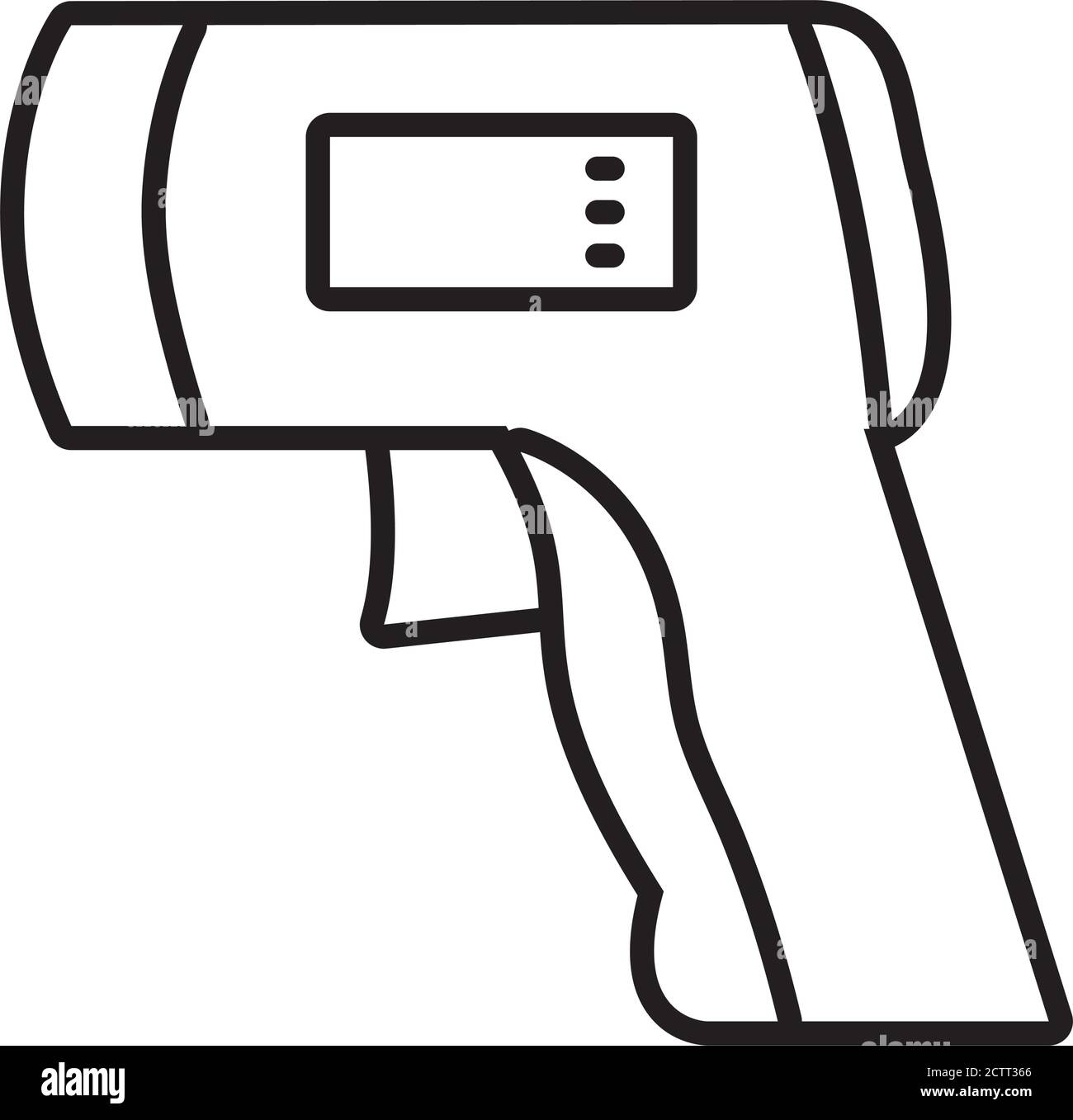 infrared thermometer icon over white background, line style, vector ...