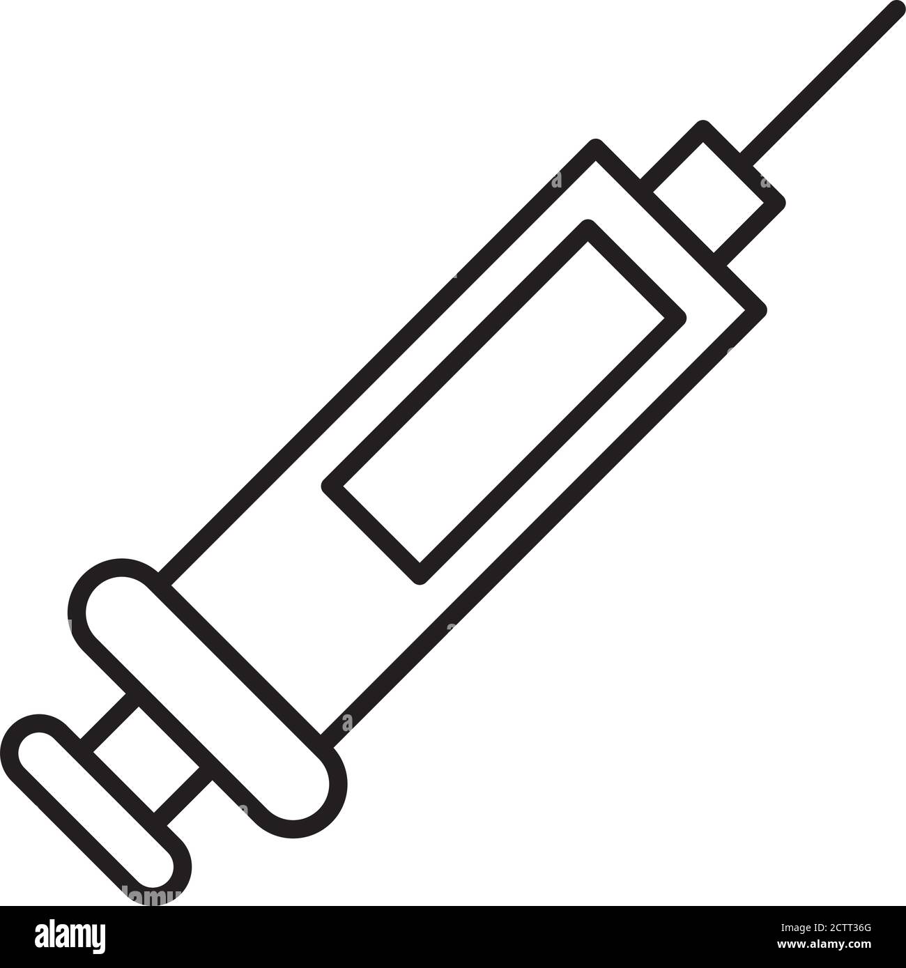 syringe with blood icon over white background, line style, vector ...