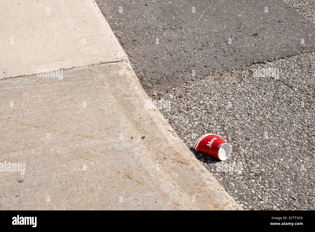 September 2020: A Tim Hortons disposable coffee cup with the word ...