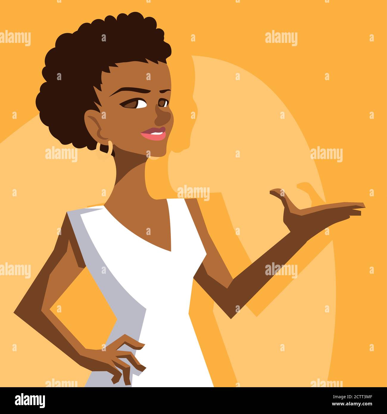 Black business month with afro woman cartoon design of economic ...