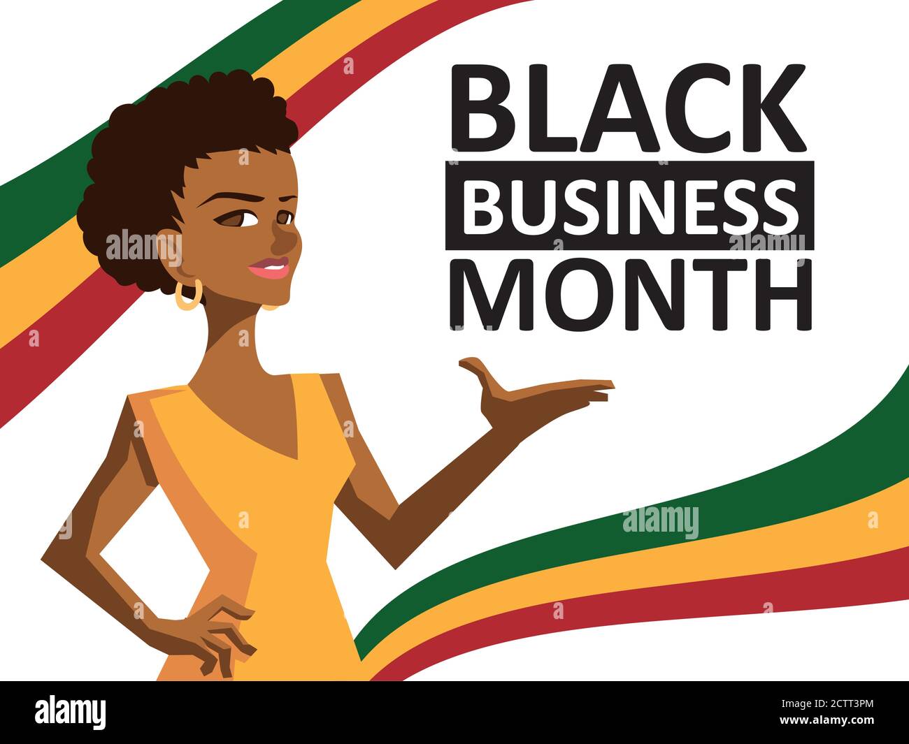 Black business month with afro woman cartoon design of economic ...