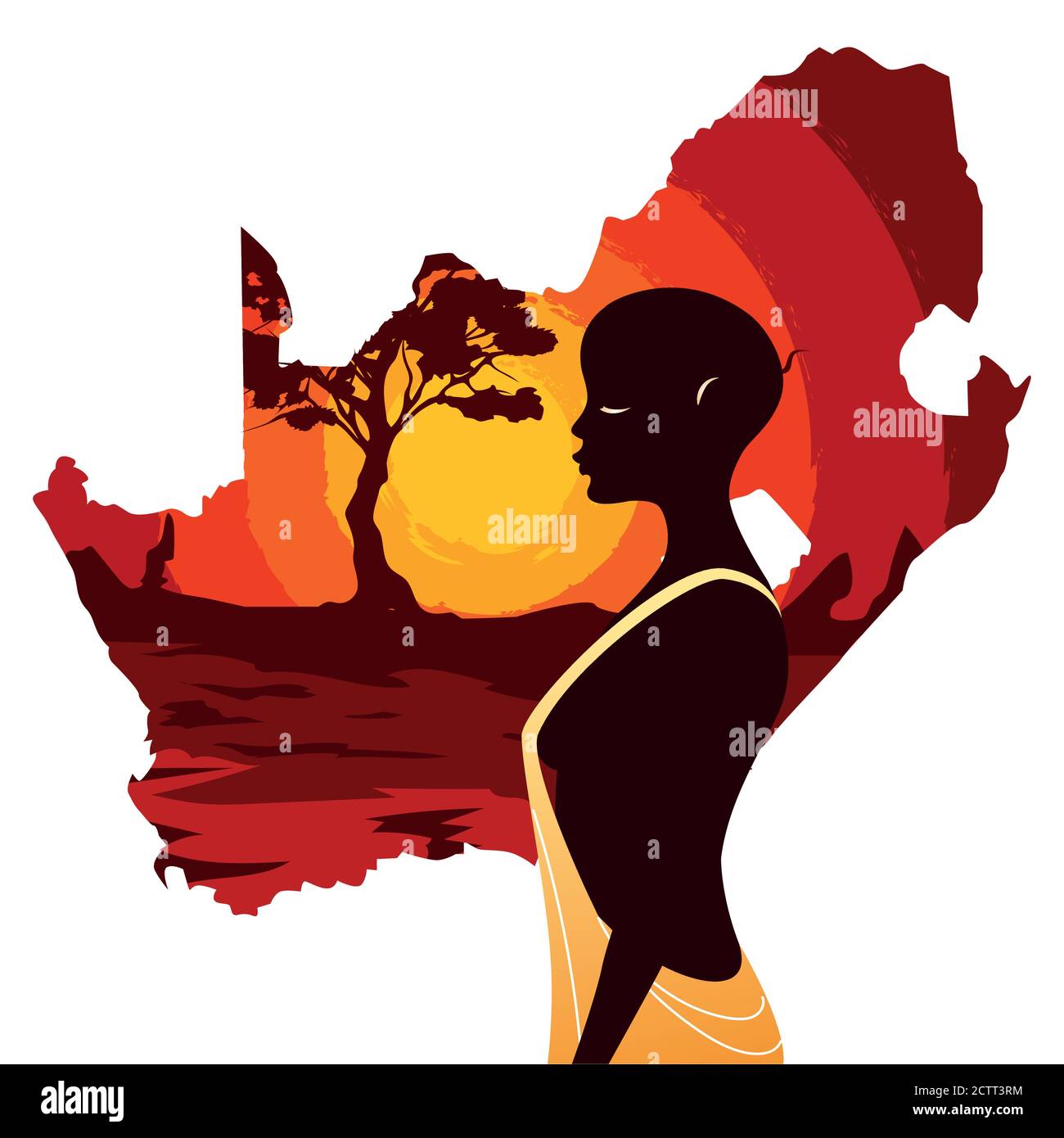 person afro with map of South Africa vector illustration design Stock ...