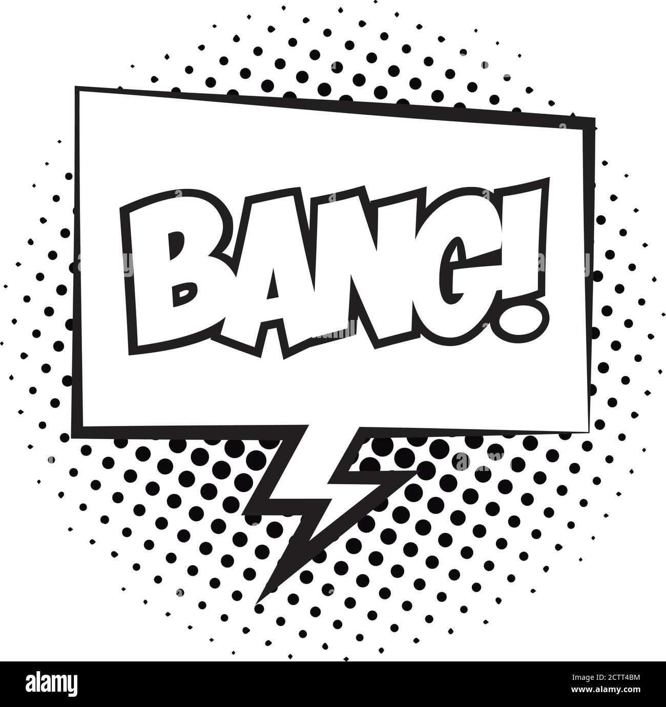 speech bubble with bang word pop art line style vector illustration ...