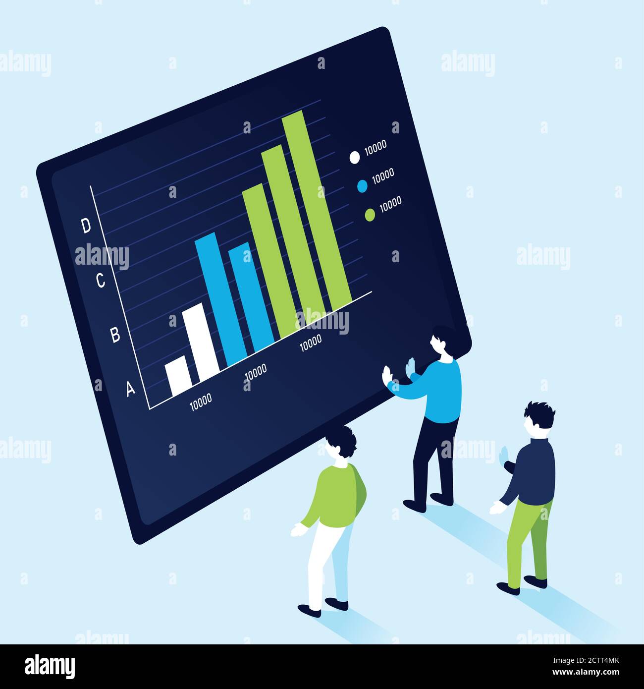 bars chart infographic with men design, Data information and analytics ...
