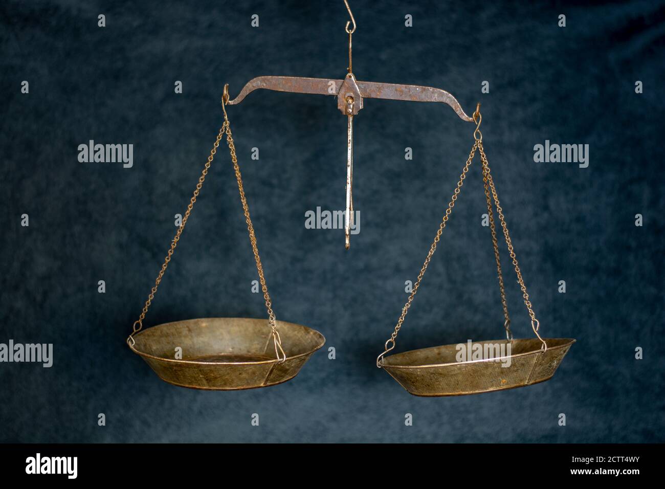 Antique vintage old weight scale on a dark background ,balance scale ...