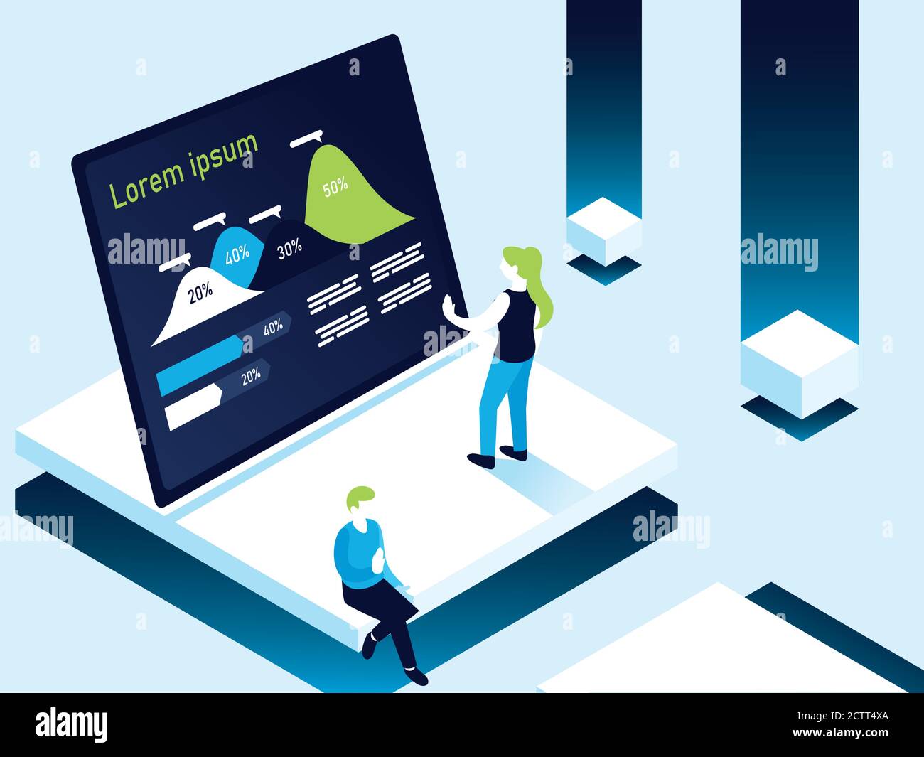area chart infographic woman and man design, Data information and ...