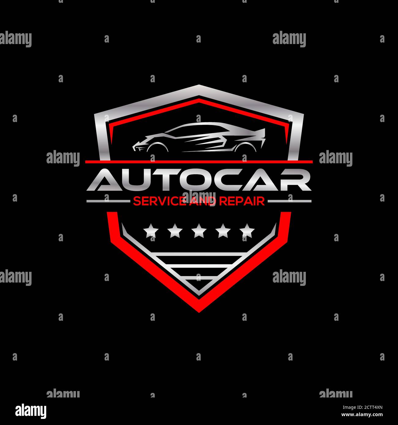 metallic automotive logo premium Vector, service and repair shop logo ...