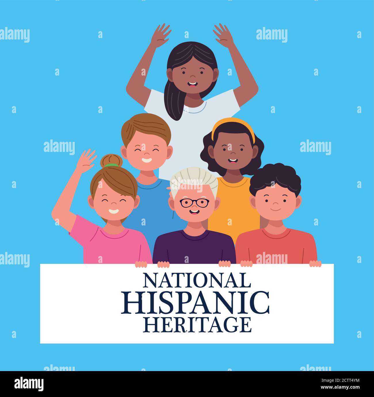 national hispanic heritage celebration with people group characters ...