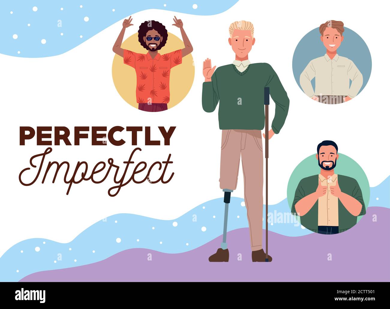 perfectly imperfect people group characters with colors background ...