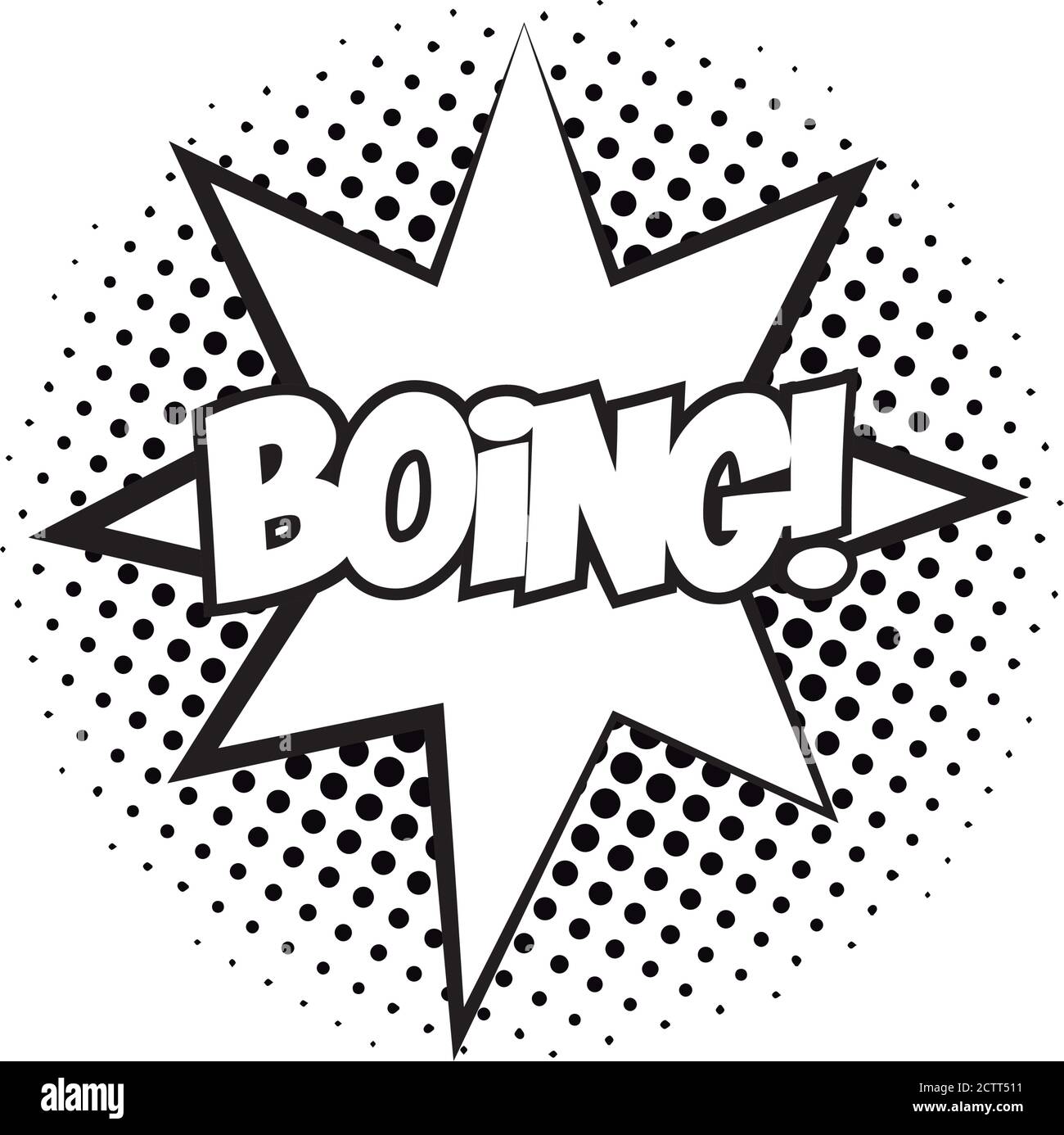 expression splash with boing word pop art line style vector ...