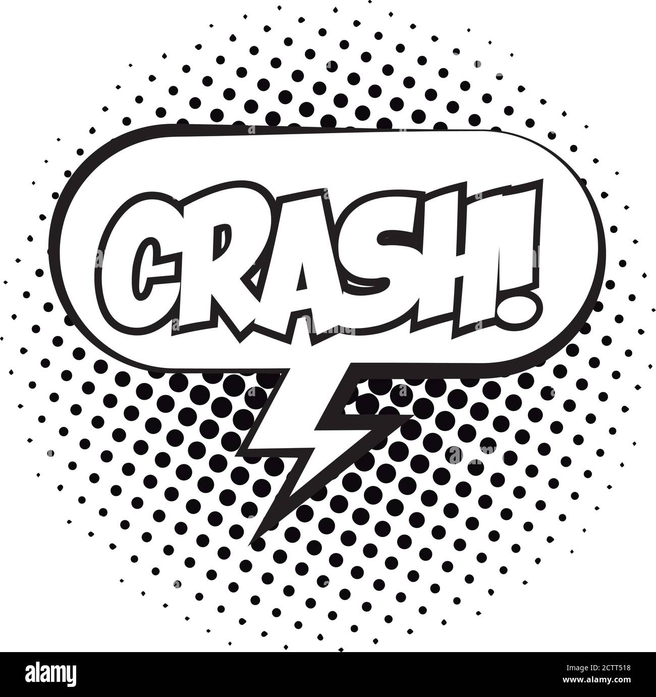speech bubble with crash word pop art line style vector illustration ...