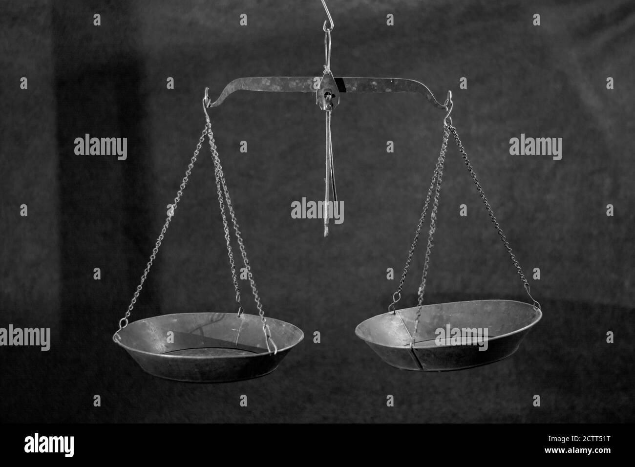 Antique vintage old weight scale on a dark background ,balance scale ...