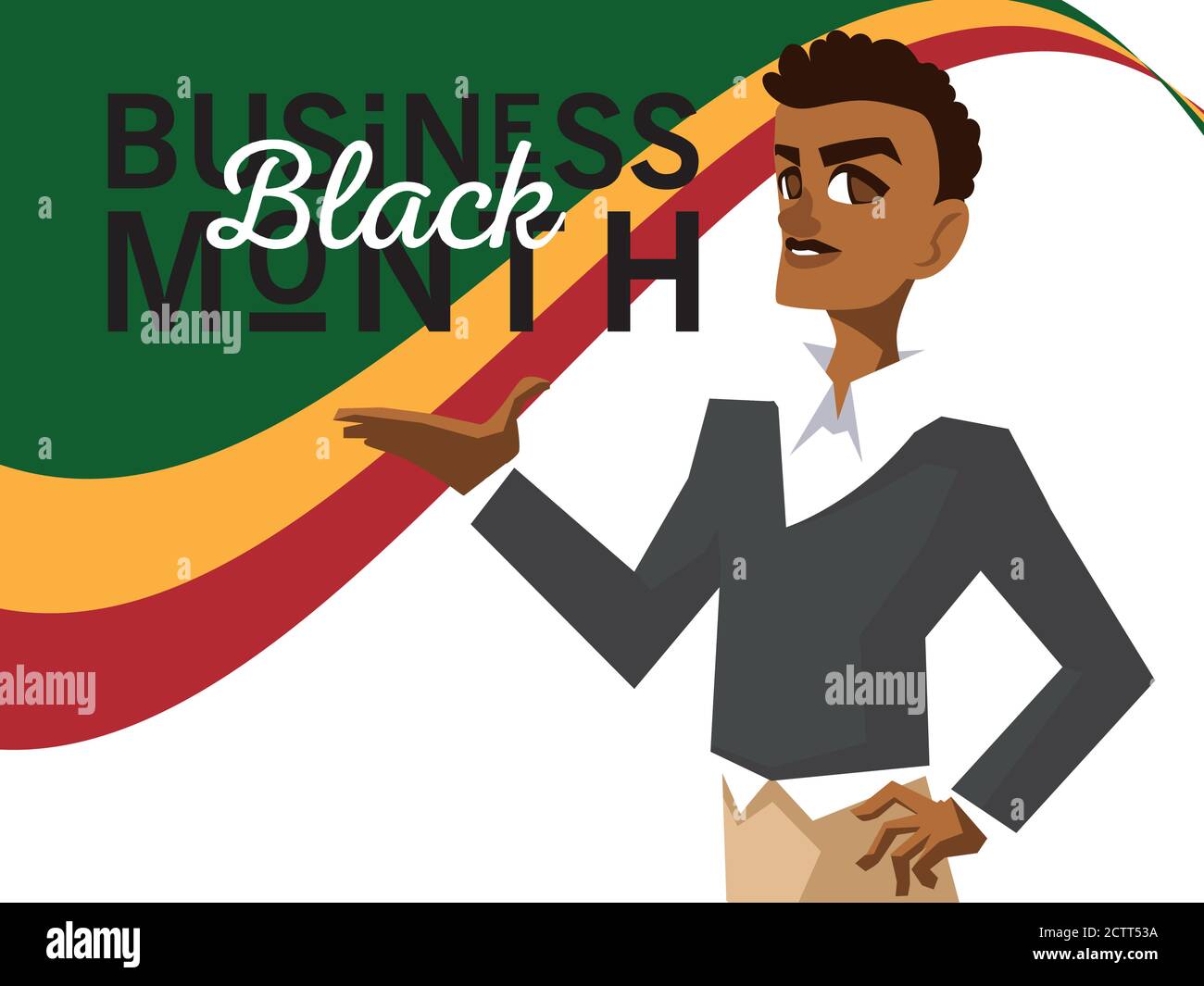 Black business month with afro man cartoon design of economic equality ...