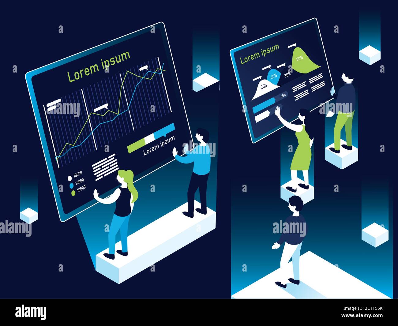 increase line and area charts infographics women and men design, Data ...
