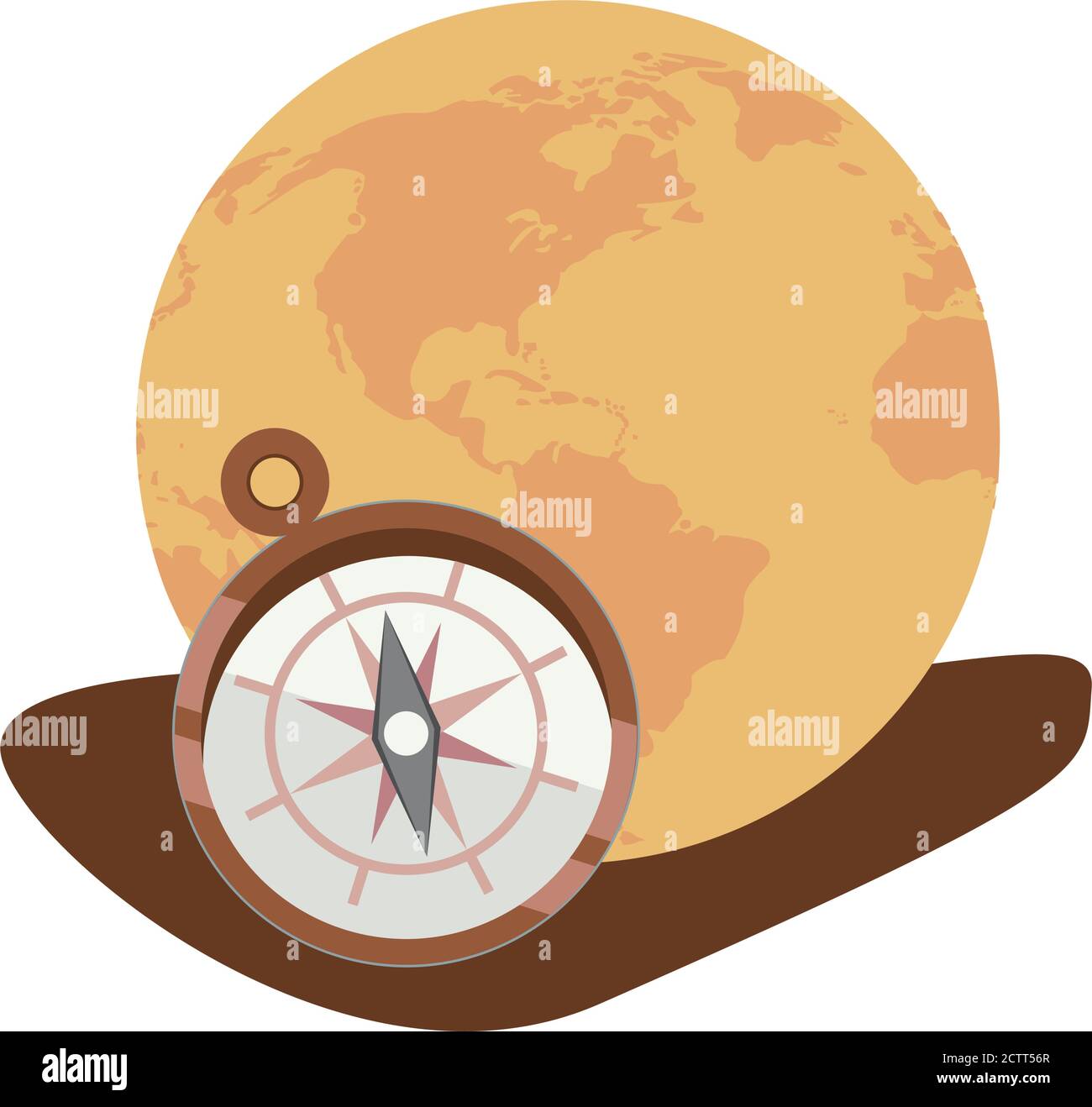 world earth map with compass guide vector illustration design Stock ...