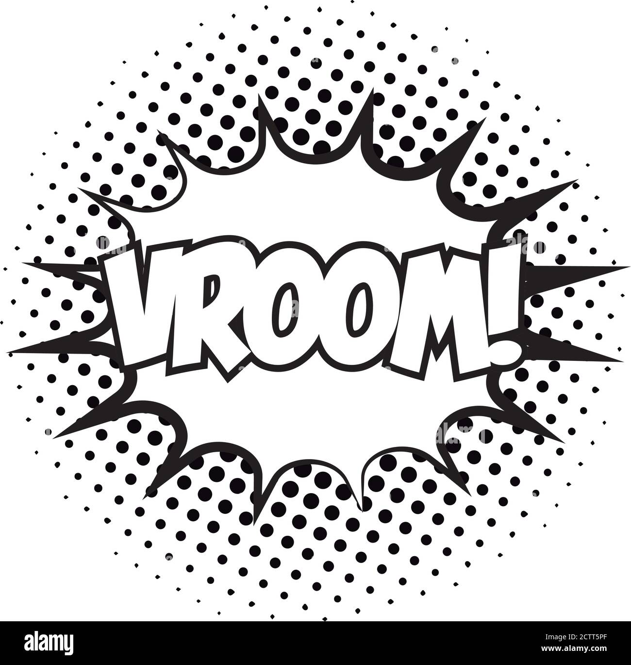 expression splash with vroom word pop art line style vector ...