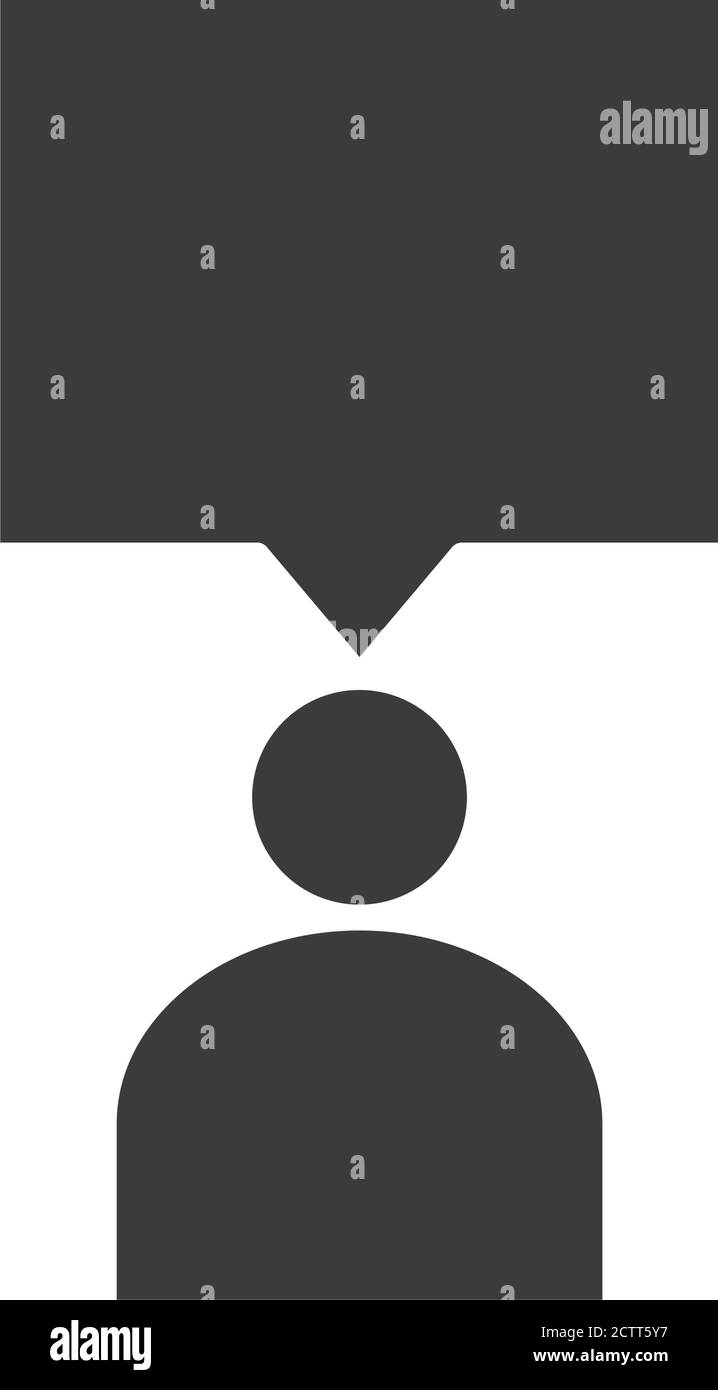 person speech bubble message vector illustration silhouette icon style ...