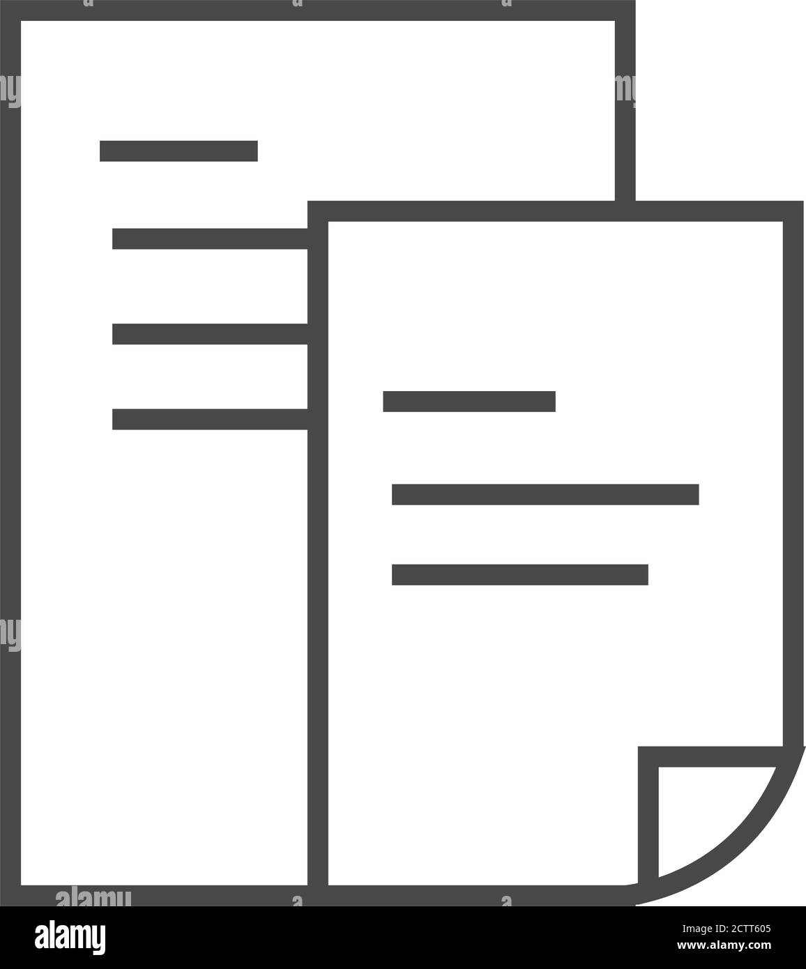 document papers information read vector illustration line icon style ...