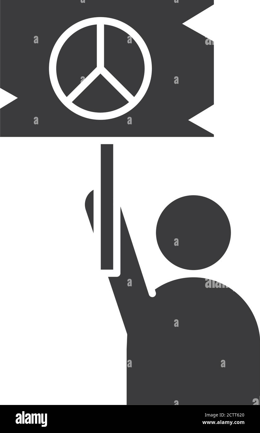 international human rights day character holding flag peace emblem ...