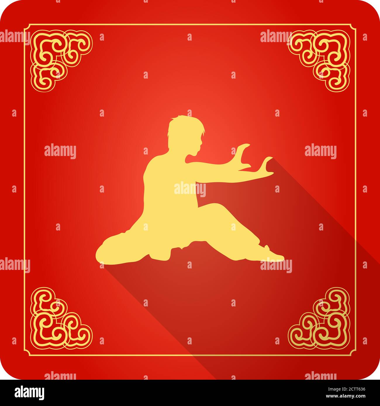 Traditional Chinese Kung Fu Master Icon, Flat Design Stock Vector Image ...