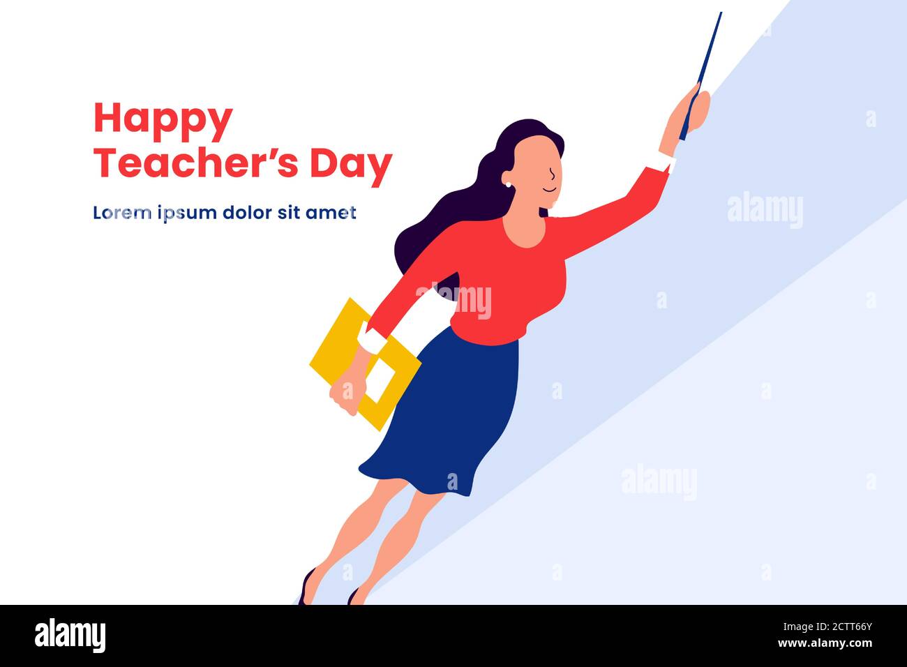 Super teacher flying vector illustration for happy teacher's day ...