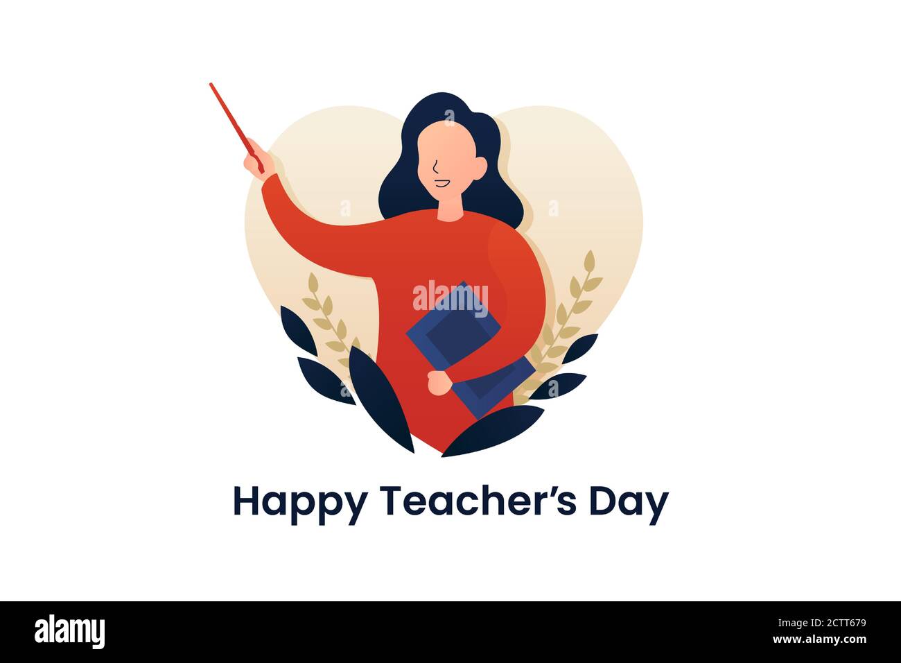 Happy teacher's day poster background concept. Pretty Woman Teacher ...